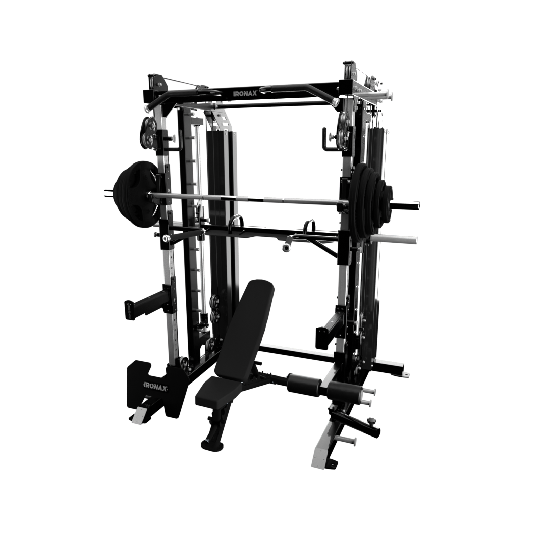 IRONAX - All-In-One with Bench & Olympic Plate Combo ~ – The Treadmill ...